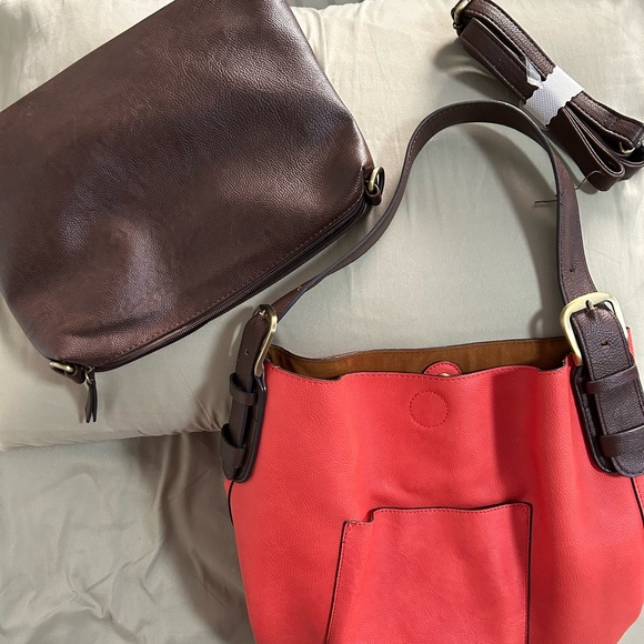 Bags | All Leather Bag Within A Bag Tote And Purse Combo | Poshmark